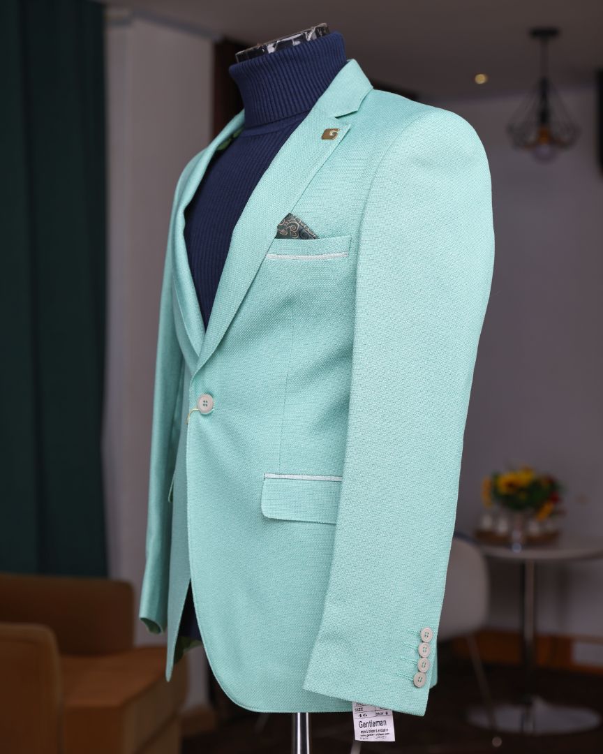 Mint green Men Blazers - Inseason Stylez