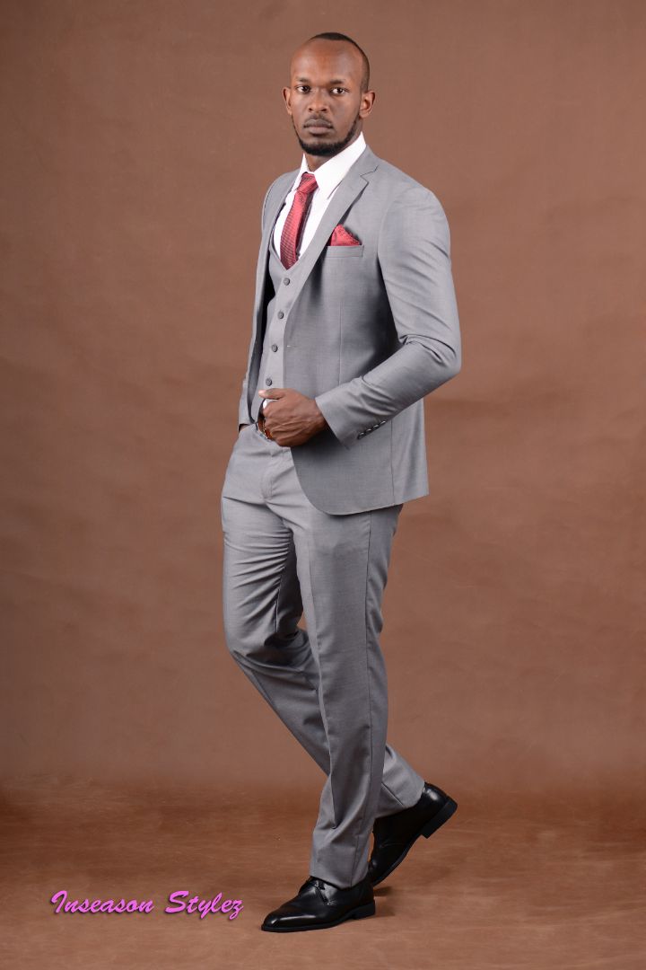 3pc Suit Men Ash Grey - Inseason Stylez